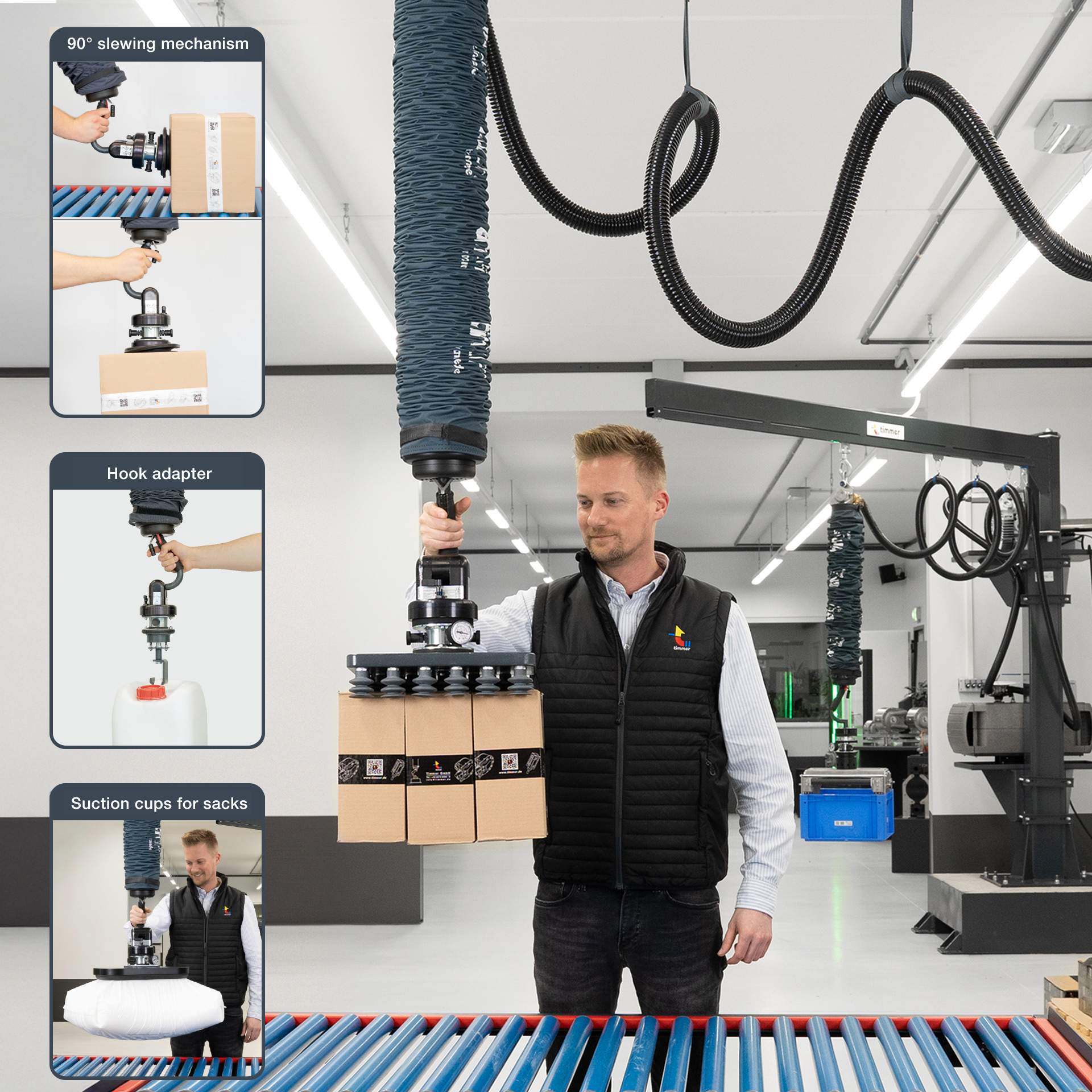 quickLift vacuum tube lifter with one-hand operation