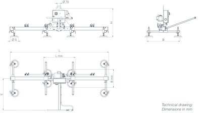 lifting traverse for lifting building materials etc.